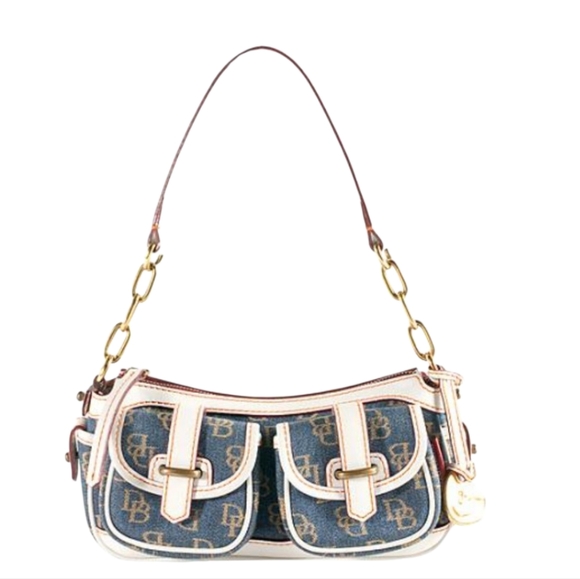 Dooney & Bourke | Bags | Dooney And Bourke Small Denim Leather Shoulder ...